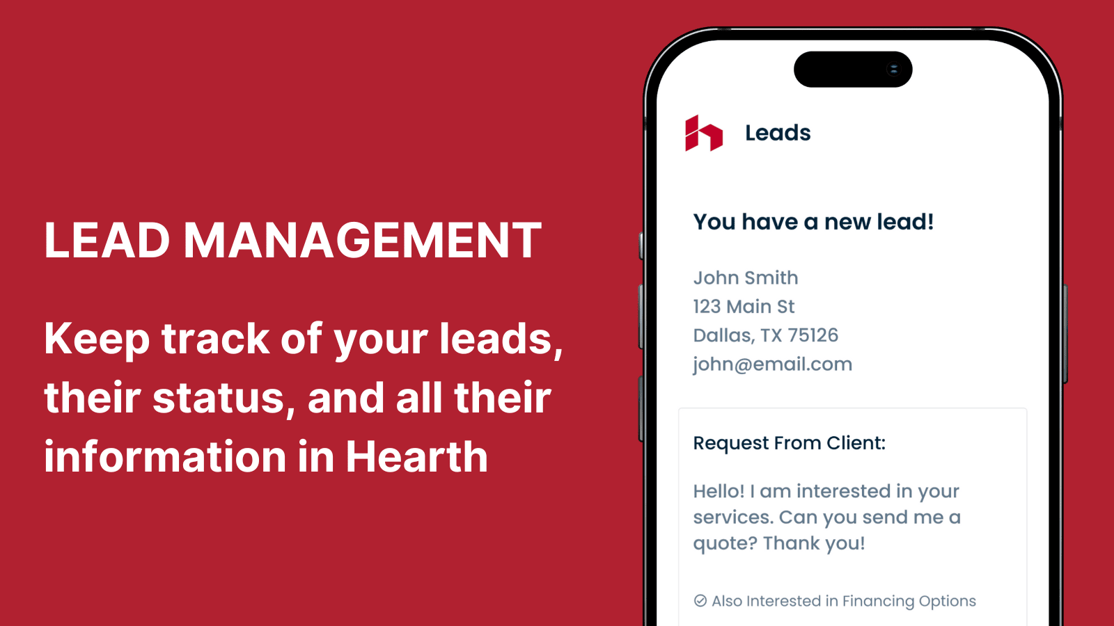 Introducing Lead Capture: Convert more conversations into jobs - Hearth